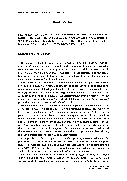 (PDF) The IFEEL Pictures. A new instrument for interpreting emotions ...