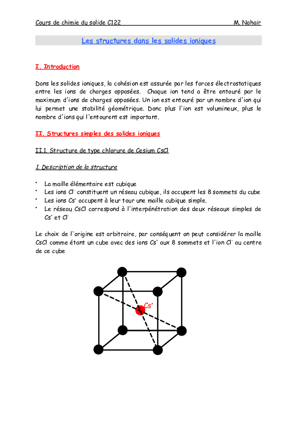 (DOC) Les structures dans les solides ioniques