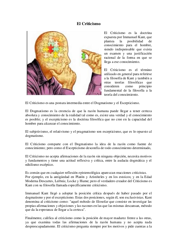 (DOC) El Criticismo