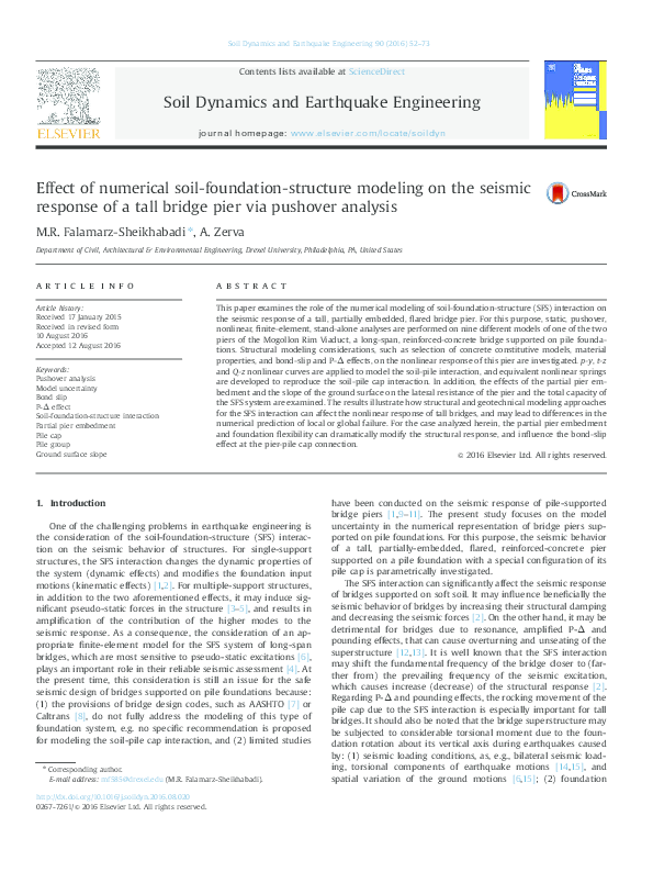 (PDF) Effect of numerical soil-foundation-structure modeling on the seismic response of a tall ...