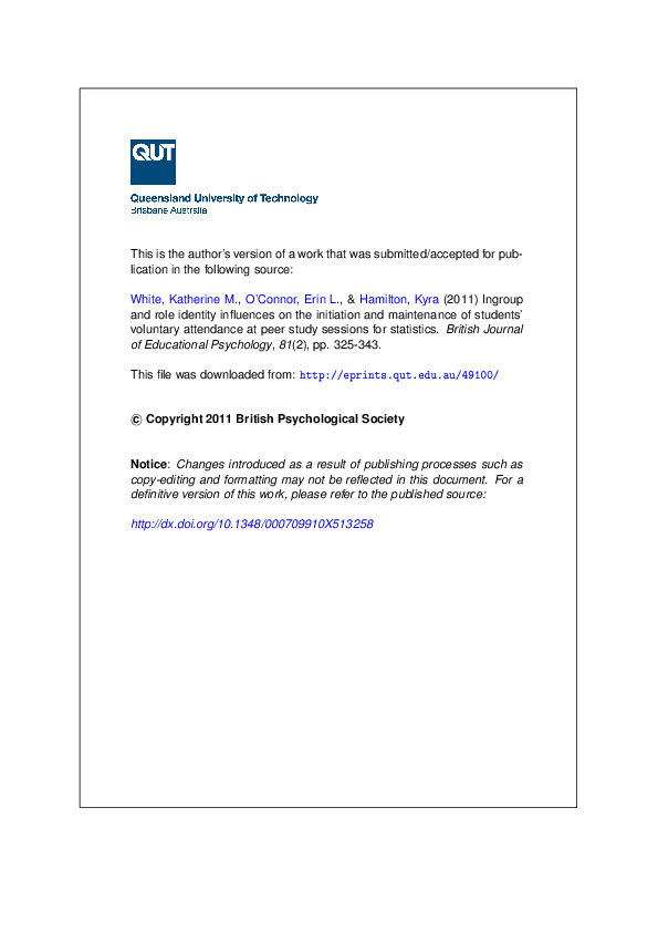 (PDF) In-group and role identity influences on the initiation and ...