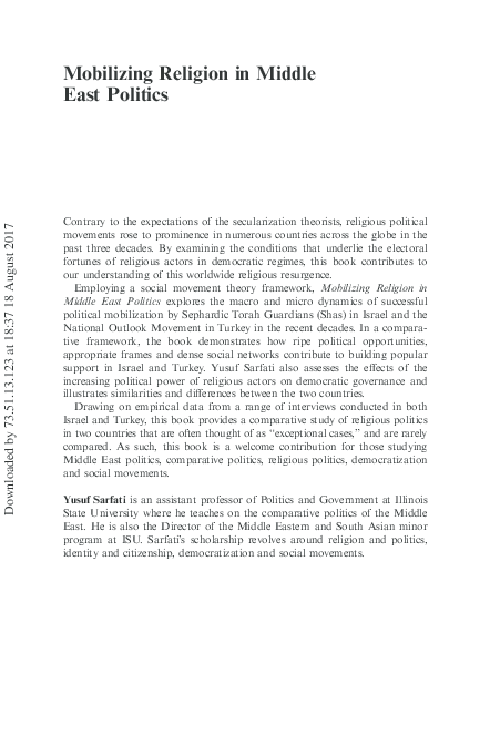 (PDF) Mobilizing Religion in Middle East Politics: A Comparative Study ...