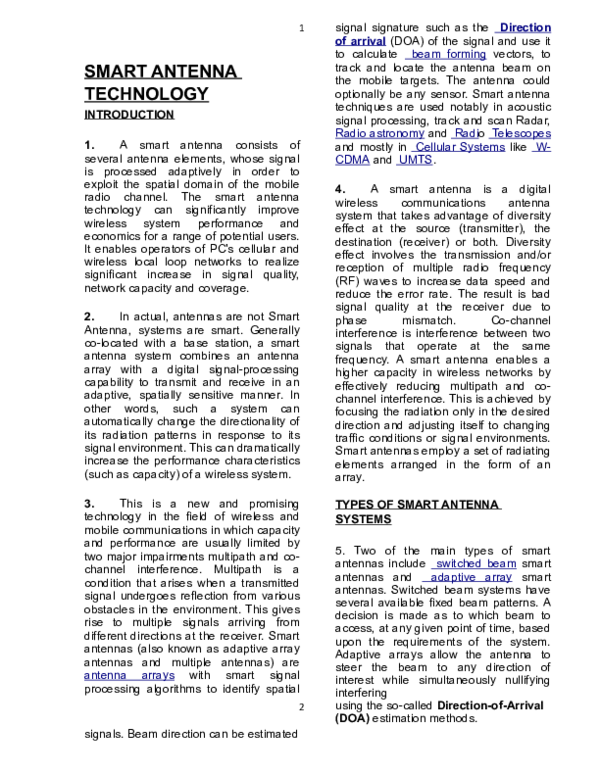 (DOC) SMART ANTENNA TECHNOLOGY