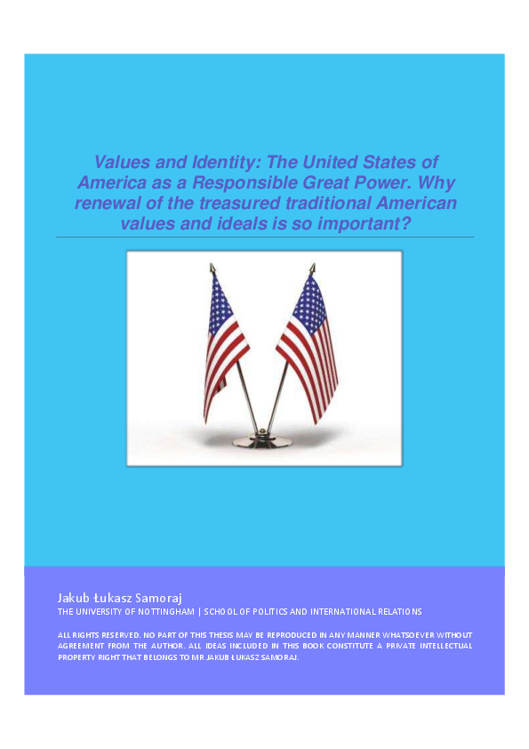 (PDF) Values and Identity: the United States of America as a ...