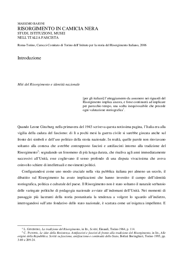 (PDF) RISORGIMENTO IN CAMICIA NERA