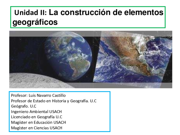 (PDF) Unidad II: La construcción de elementos geográficos
