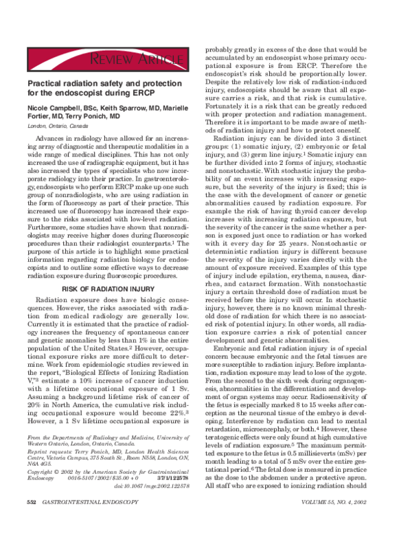 (PDF) Practical radiation safety and protection for the endoscopist ...