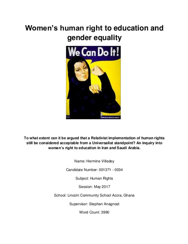 (PDF) Women's human right to education and gender equality