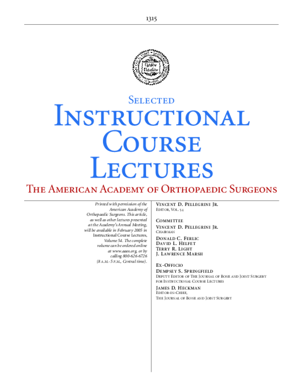 (PDF) Selected The American Academy of Orthopaedic Surgeons DEPUTY ...