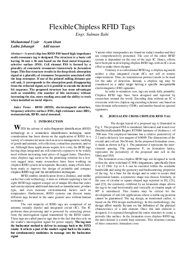 (DOC) Flexible Chipless RFID Tags