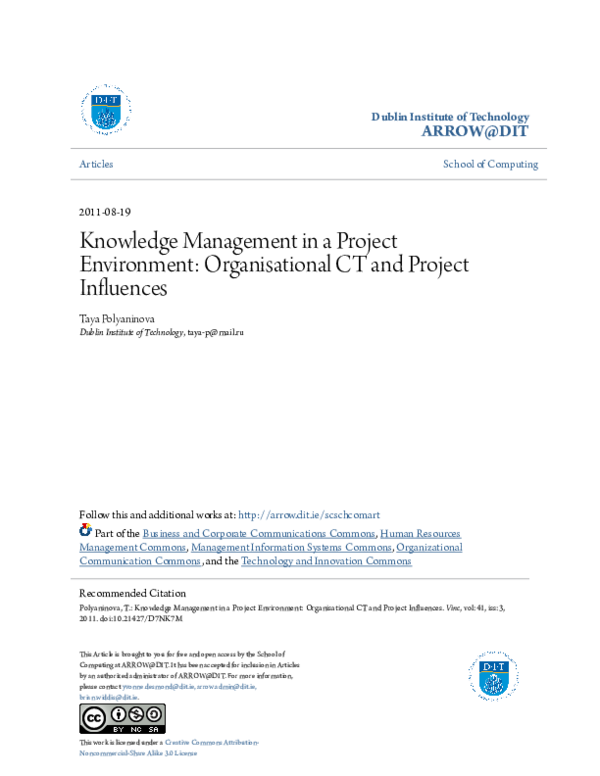 (PDF) Dublin Institute of Technology ARROW@DIT Articles School of ...
