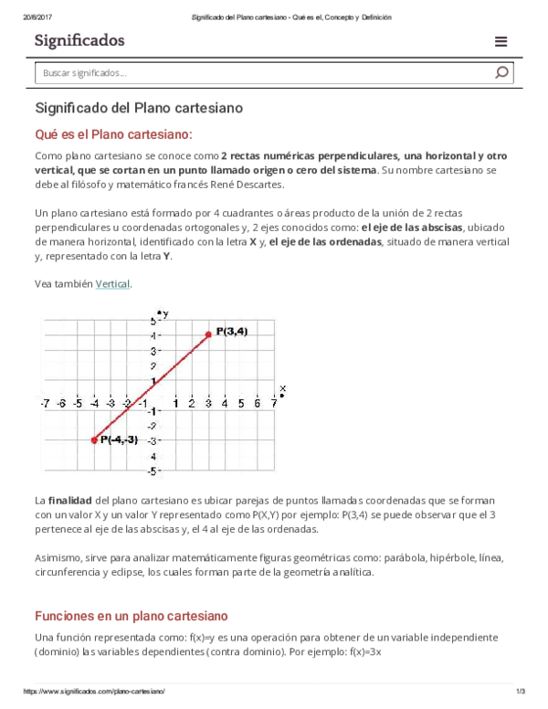(PDF) Significado del Plano cartesiano Que es el Concepto y Definicion