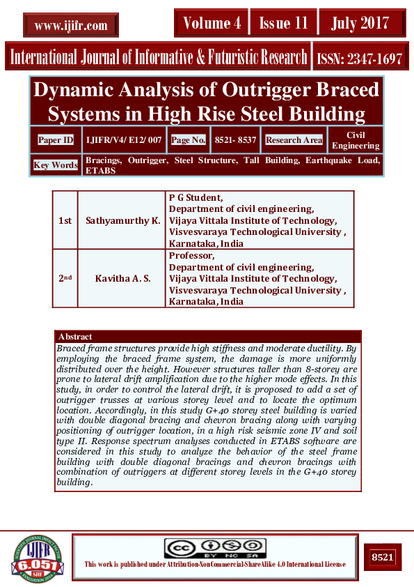 (PDF) Dynamic Analysis of Outrigger Braced Systems in High Rise Steel ...