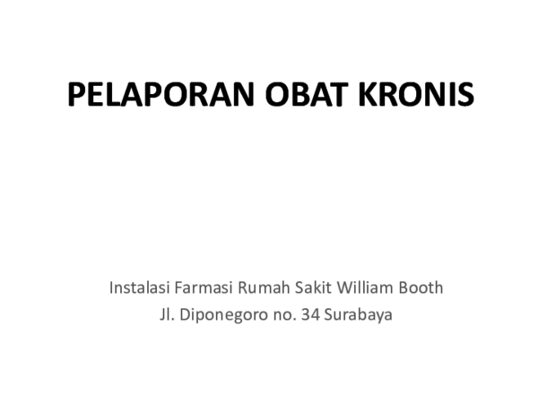 Pdf Pelaporan Obat Kronis