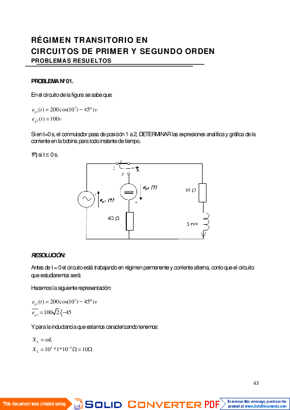 (PDF) RÉGIMEN TRANSITORIO EN CIRCUITOS DE PRIMER Y SEGUNDO ORDEN
