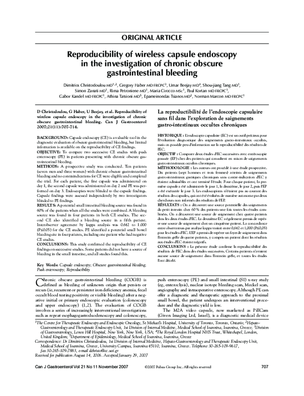 (PDF) Massive GI bleeding in a patient with 2 small AVMs in the small ...