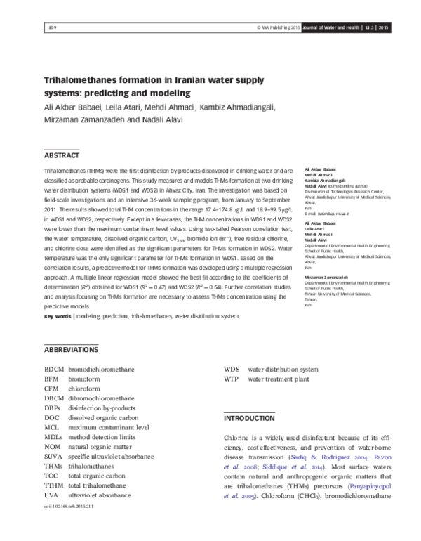 (PDF) Trihalomethanes formation in Iranian water supply.pdf