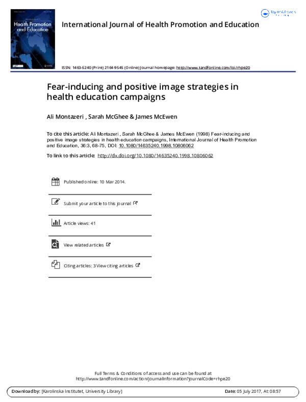 (PDF) Fear-inducing and positive image strategies in health education ...