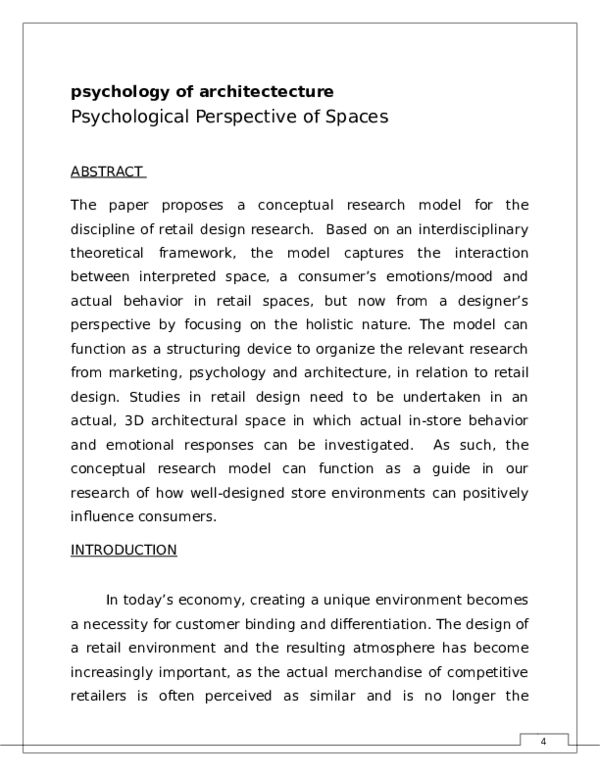 (DOC) Psychological Perspective of Spaces
