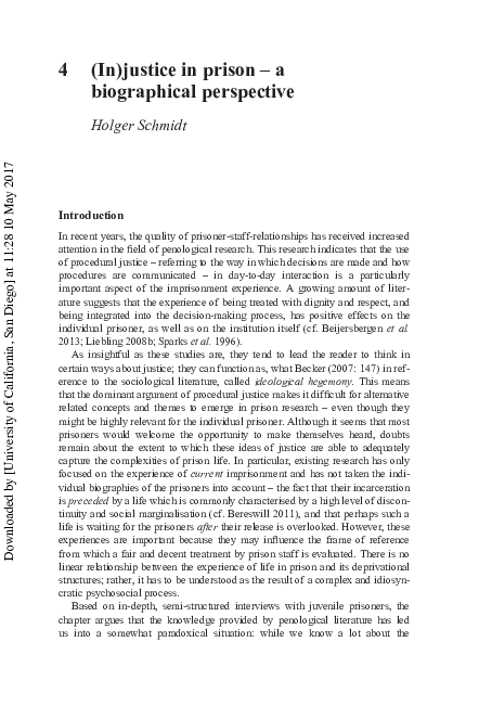 (PDF) (In-)justice in Prison – A biographical Perspective