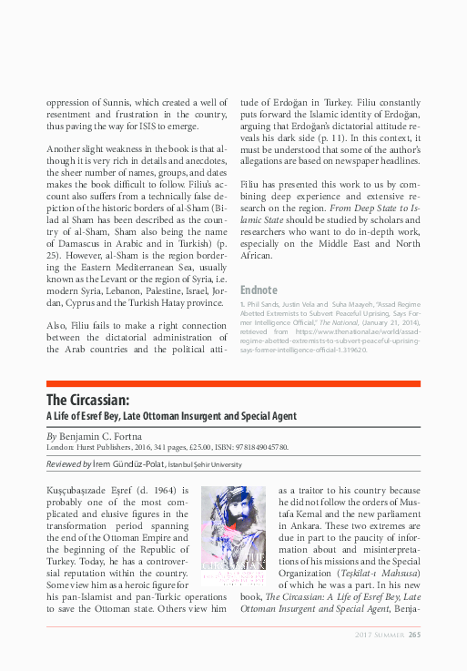 (PDF) “The Circassian: A Life of Esref Bey, Late Ottoman Insurgent and ...