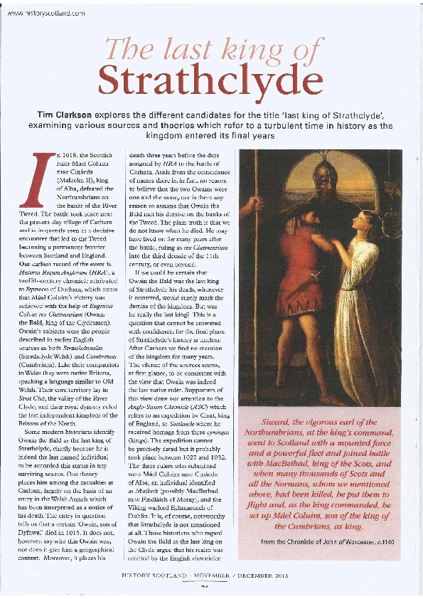 (PDF) The last king of Strathclyde