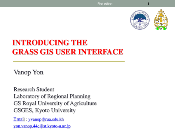 (PDF) INTRODUCING THE GRASS GIS USER INTERFACE