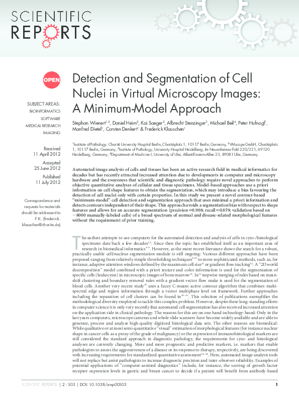 (PDF) Detection and Segmentation of Cell Nuclei in Virtual Microscopy Images: A Minimum-Model ...