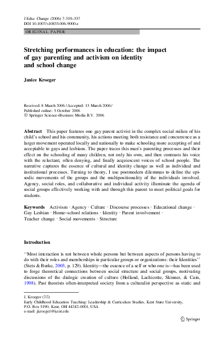 (PDF) Stretching performances in education: the impact of gay parenting ...