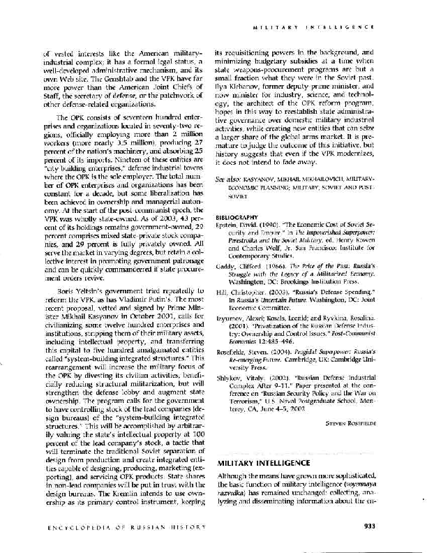 (PDF) Russian Military Intelligence