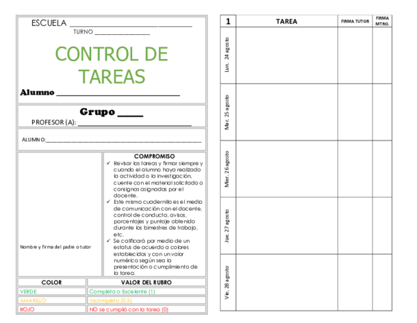 (DOC) CONTROL DE TAREAS | Saraí de los Ángeles González Martínez ...