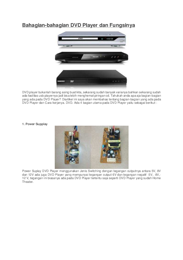 (PDF) Bahagian-bahagian DVD Player dan Fungsinya