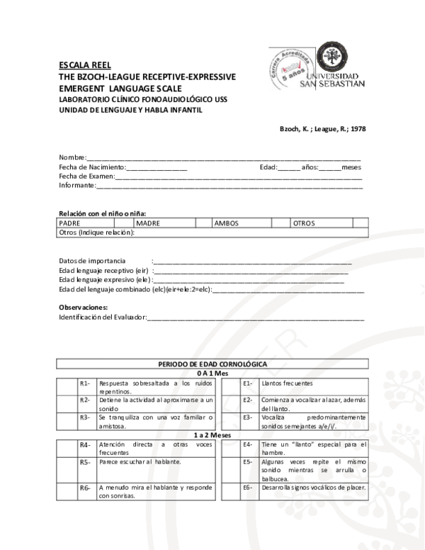 (PDF) ESCALA REEL THE BZOCH-LEAGUE RECEPTIVE-EXPRESSIVE EMERGENT ...