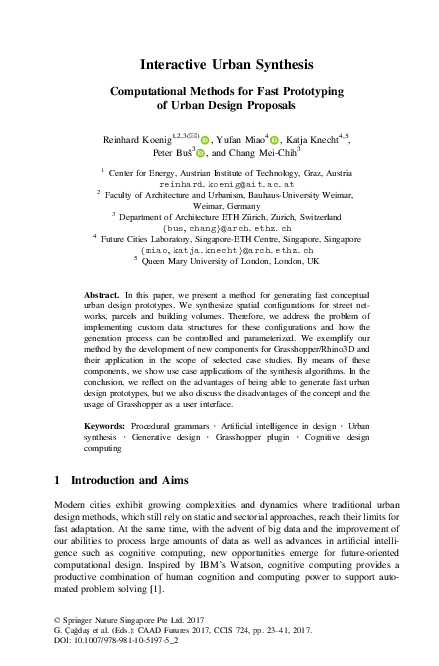 Pdf Interactive Urban Synthesis Computational Methods For Fast