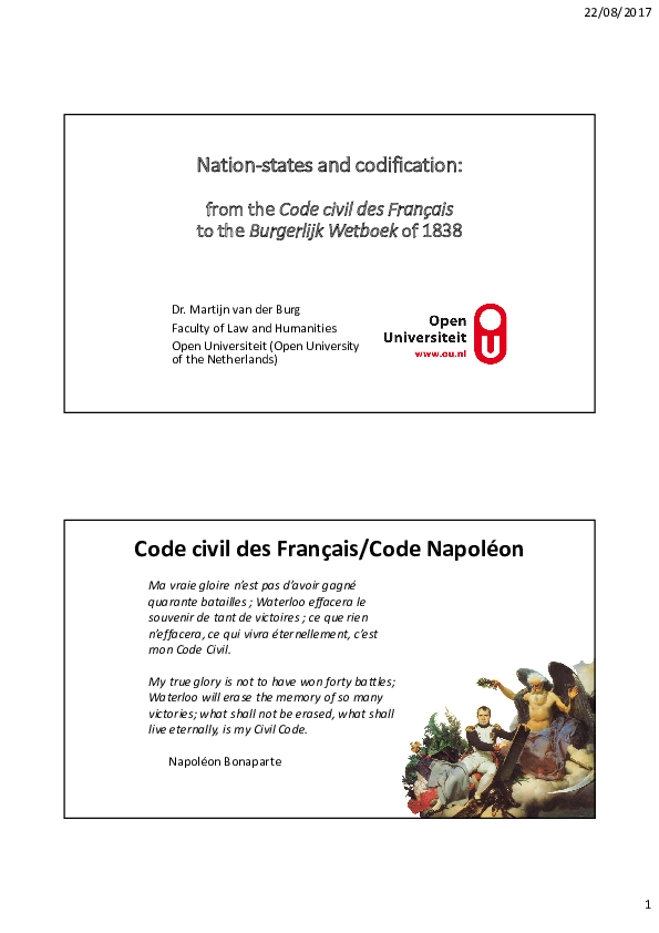 (PDF) Nation-states and codification: from the Code civil des Français ...