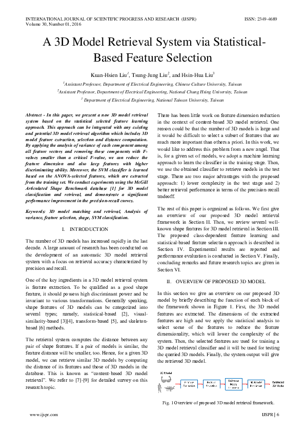 (PDF) A 3D Model Retrieval System via Statistical- Based Feature Selection | International ...