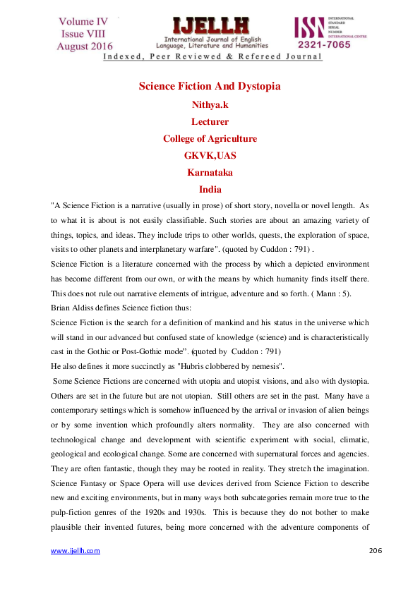 (PDF) Science Fiction And Dystopia