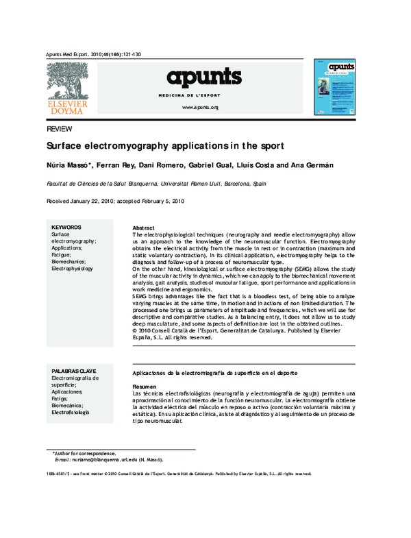 (PDF) Surface electromyography applications
