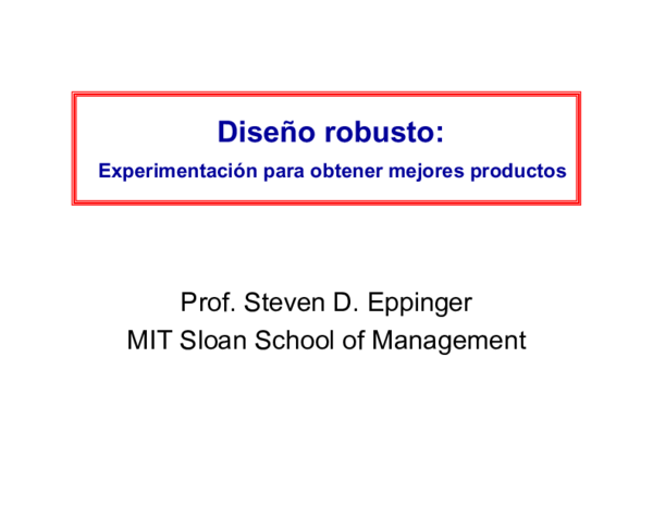 (PDF) Diseño robusto: Experimentación para obtener mejores productos