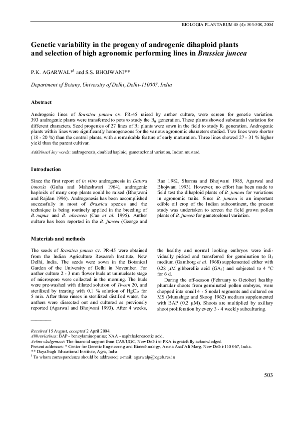 (PDF) Genetic Variability in the Progeny of Androgenic Dihaploid Plants ...