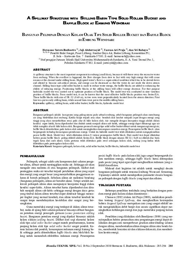 (PDF) A Spillway Structure with Stilling Basin Type Solid Roller Bucket ...