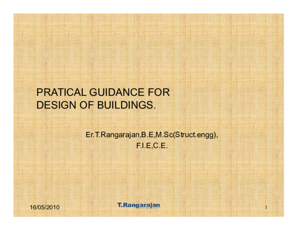 (PDF) PRATICAL GUIDANCE FOR DESIGN OF BUILDINGS