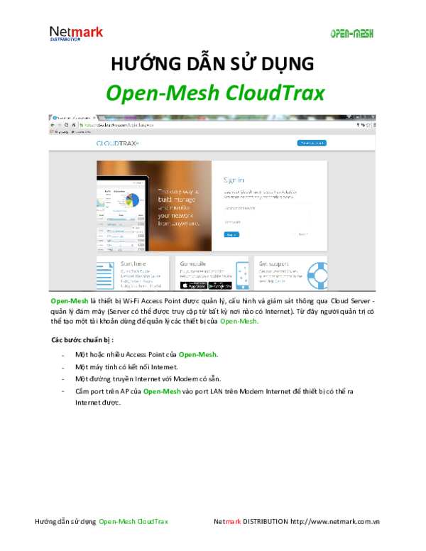 (PDF) Huong dan su dung Open Mesh Cloud Trax