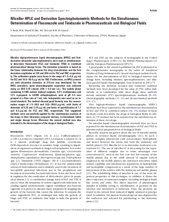 (PDF) Micellar HPLC and Derivative Spectrophotometric Methods for the Simultaneous Determination ...