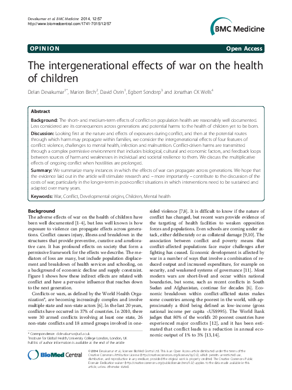 PDF The Intergenerational Effects Of War On The Health Of Children pdf-the-intergenerational-effects-of-war-on-the-health-of-children