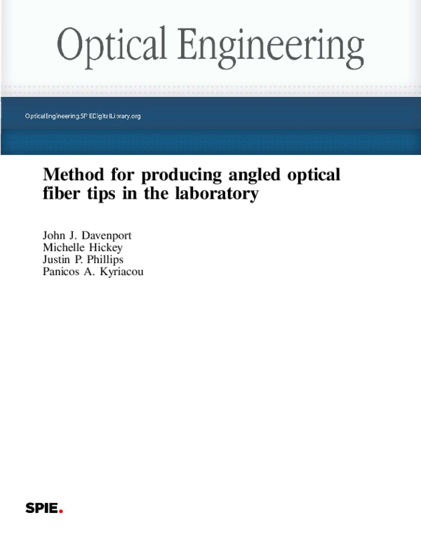 (PDF) Method for producing angled optical fiber tips in the laboratory ...