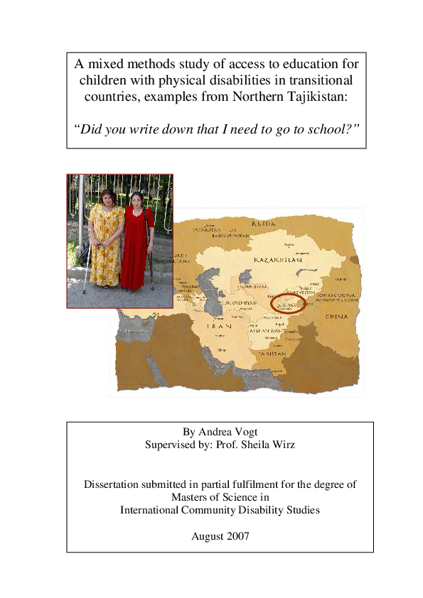 (PDF) A mixed methods study of access to education for children with ...