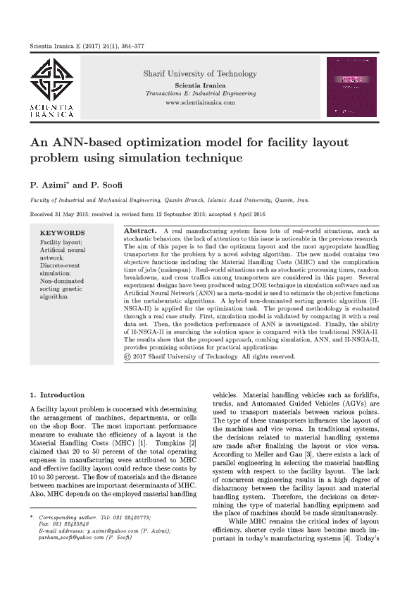 (PDF) An ANN-based optimization model for facility layout problem using ... (PDF) An ANN-based optimization model for facility layout problem using ...