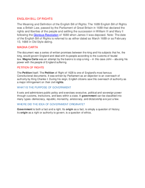(DOC) ENGLISH BILL OF RIGHTS | Cobaltking Dude - Academia.edu