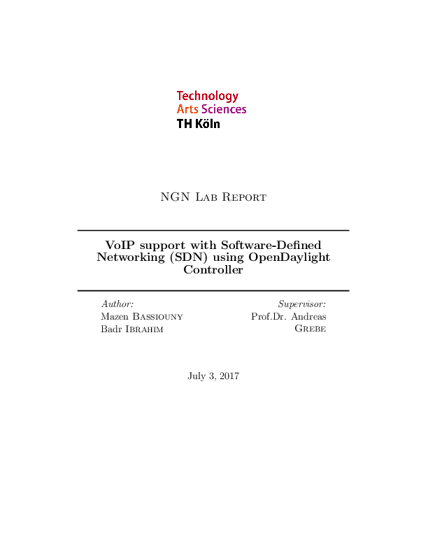 Voip Support With Software Defined Networking Sdn Using Opendaylight Controller